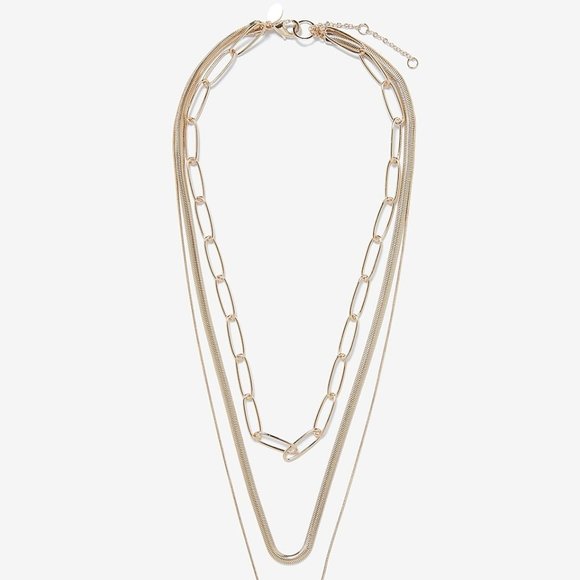 Express | Jewelry | Nwtexpress Three Row Chain Necklace | Poshmark